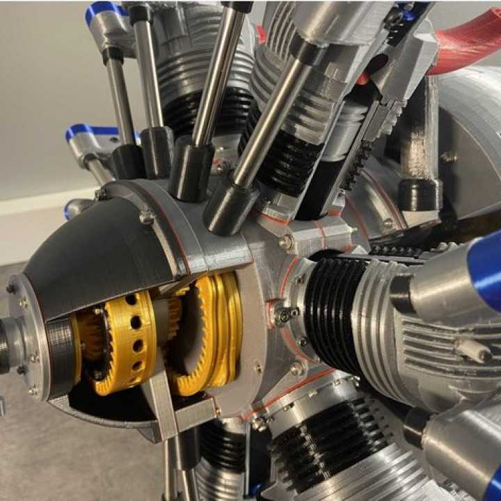 3D Printable Gee Bee R2 with radial 7 cylinders engine by CANAVESE DANIEL