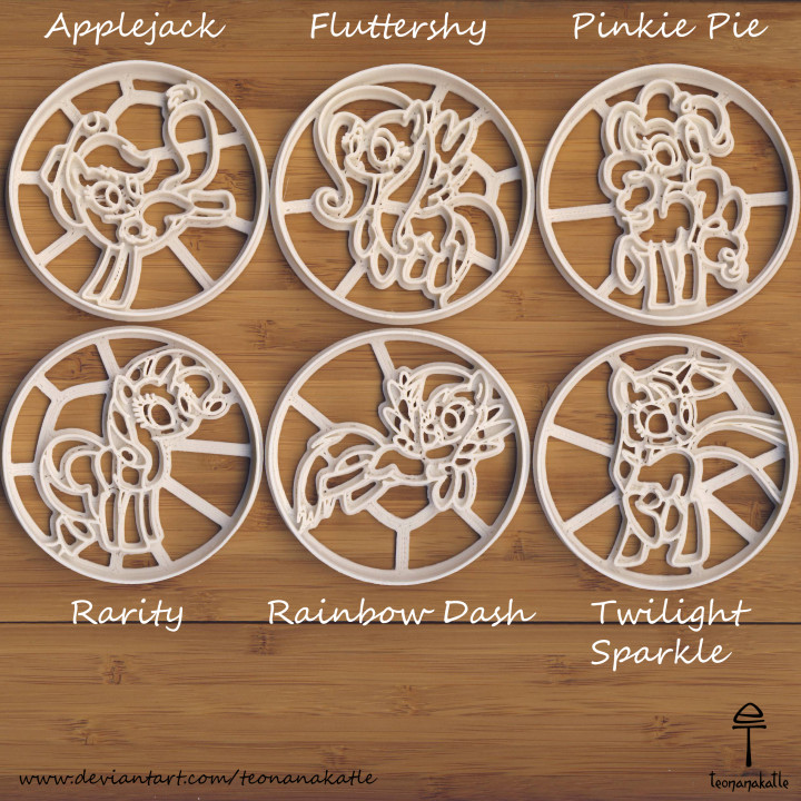 3D Printable My Little Pony Cookie Cutters by