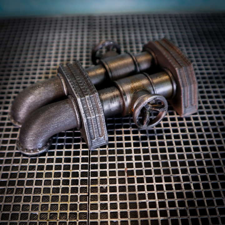3D Printable Modular Pipe System - Valve pipes by Fr3D @ The3DPrinting