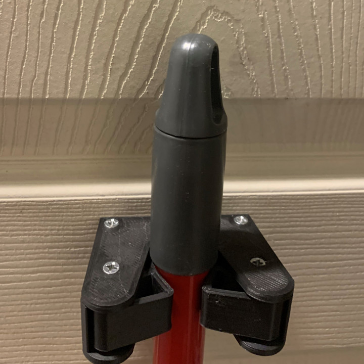 3D Printable Broom Gripper, Holder by Jim Daly