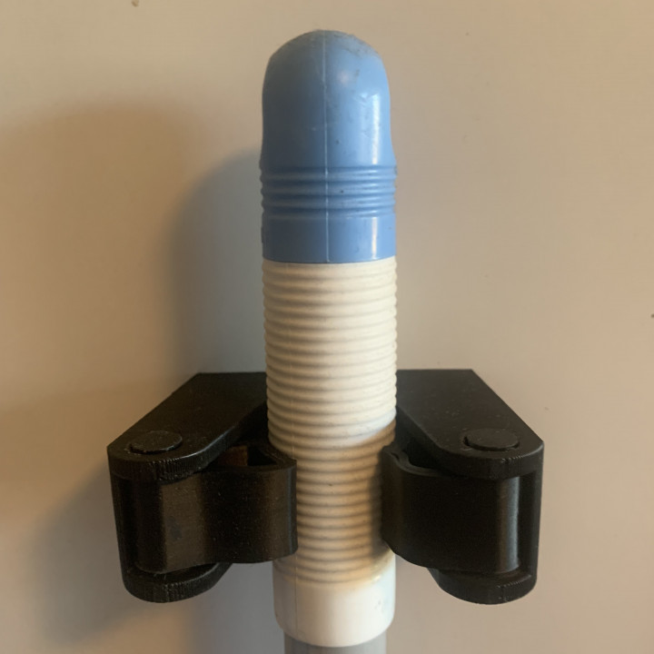 3D Printable Broom Gripper, Holder by Jim Daly