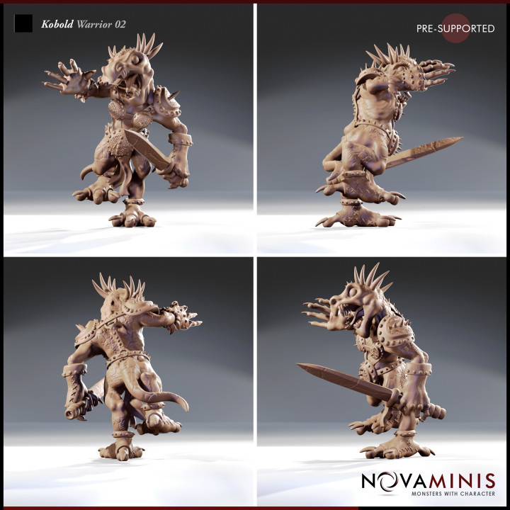3D Printable Kobold Warrior 02 by NOVAMINIS