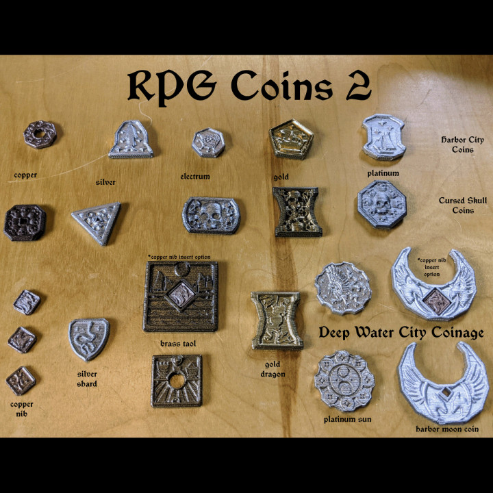 3D Printable RPG Coins - Set 2 by brander roullett