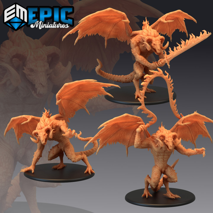 3D Printable Fire Devil Set / Demon General of Hell / Abyss Encounter ...
