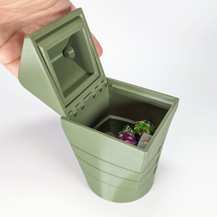 3D Printable Swingtop Bin - Print-in-place Trash Can! by Clockspring