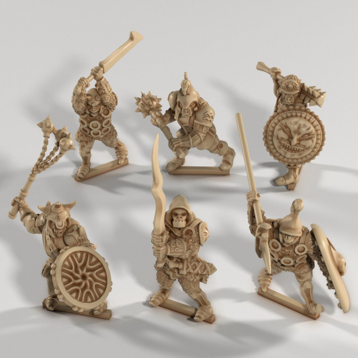 3D Printable Orc Heavy Infantry Champions – Blade Brothers of the Iron ...