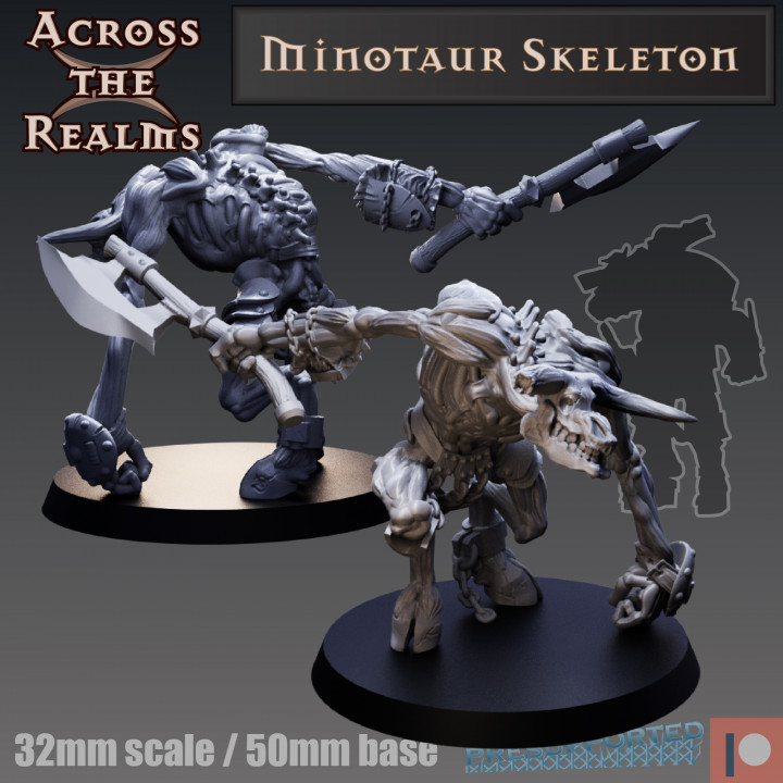 3D Printable Minotaur Skeleton by Across the Realms