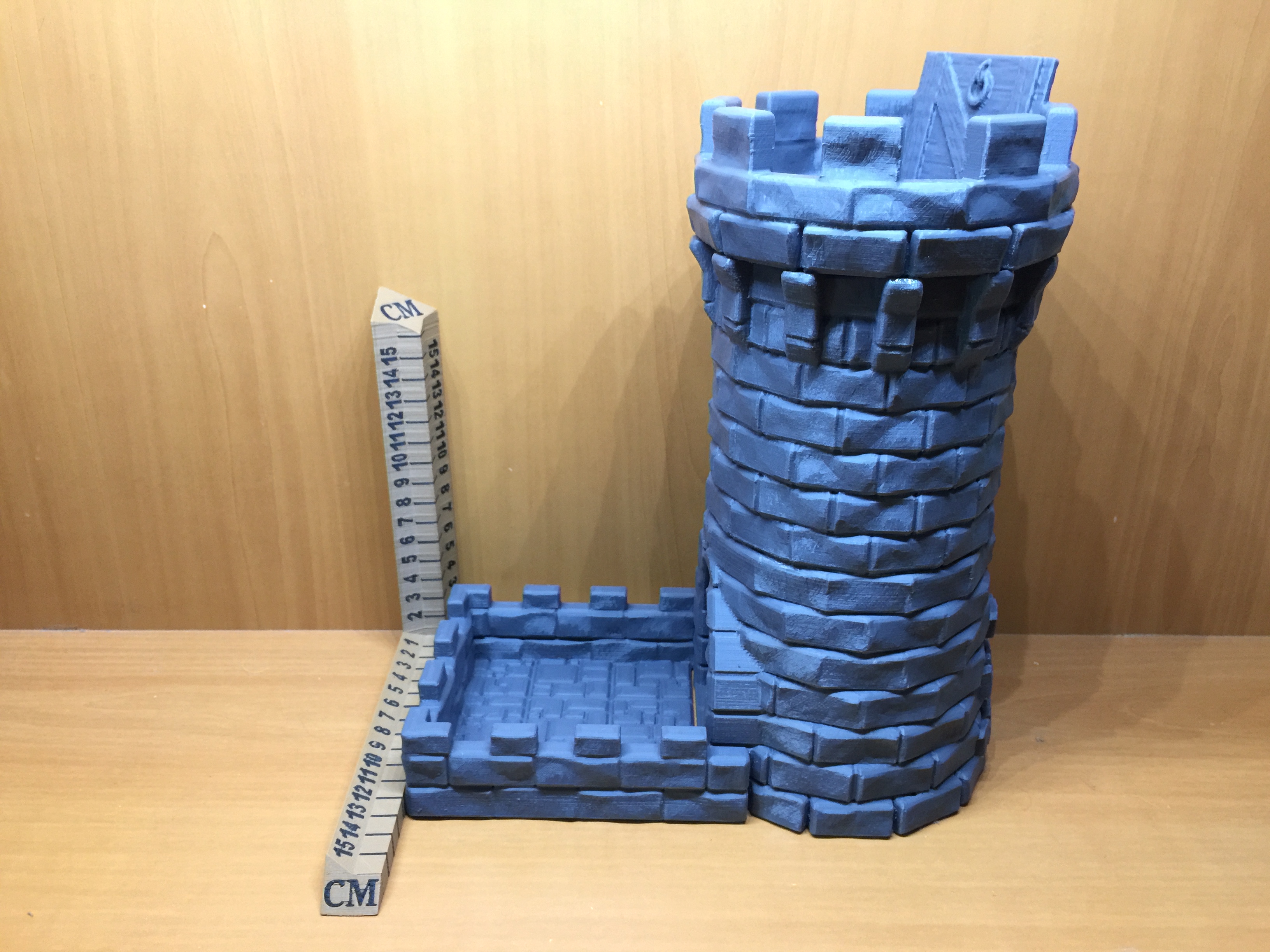 3D Printable Tilestone Ramparts Dice Tower by brander roullett