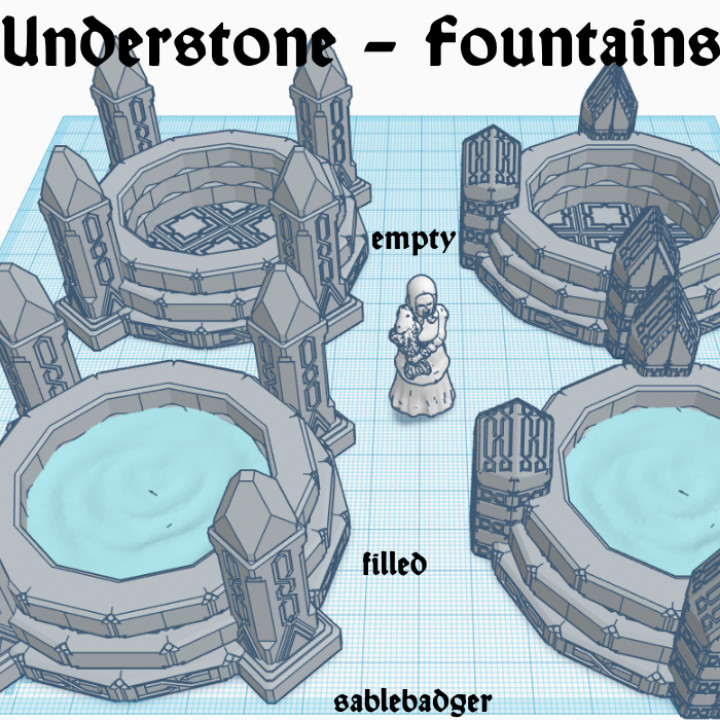 3D Printable Understone Fountains by brander roullett