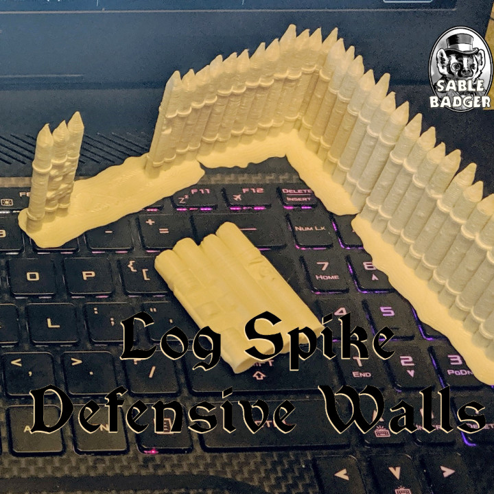 3D Printable Spiked Log Walls and Defenses by brander roullett