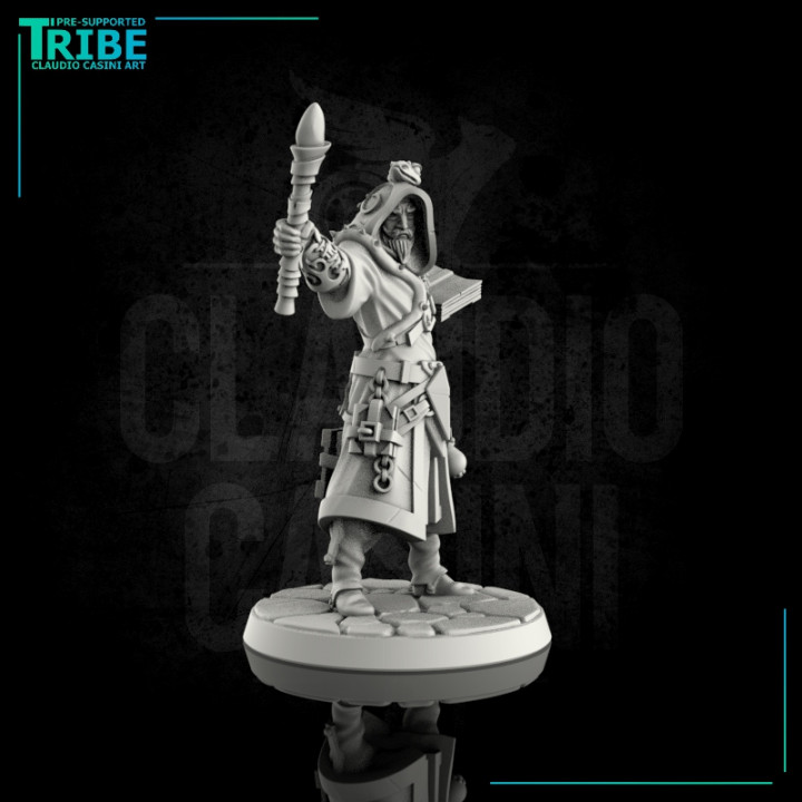 3D Printable (Bundle) Male heroes party, warrior, barbarian, ranger and wizard by Claudio Casini Art