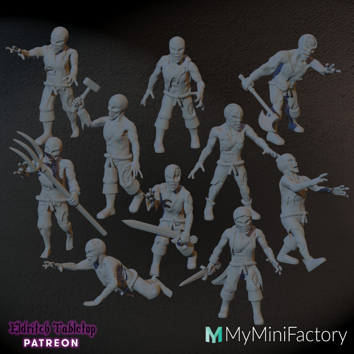 3D Printable Undead Peasants by Eldritch Tabletop