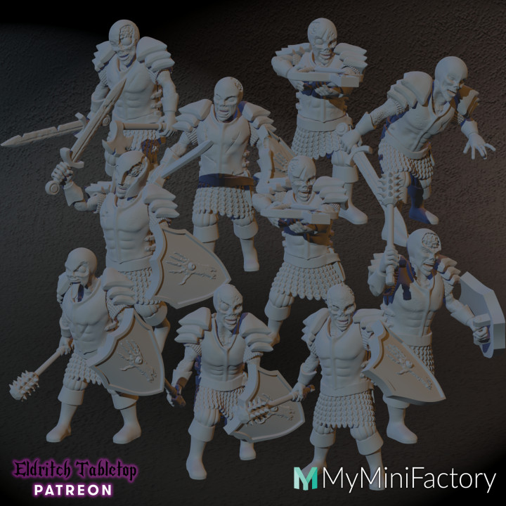 3D Printable Modular Undead Soldiers by Eldritch Tabletop