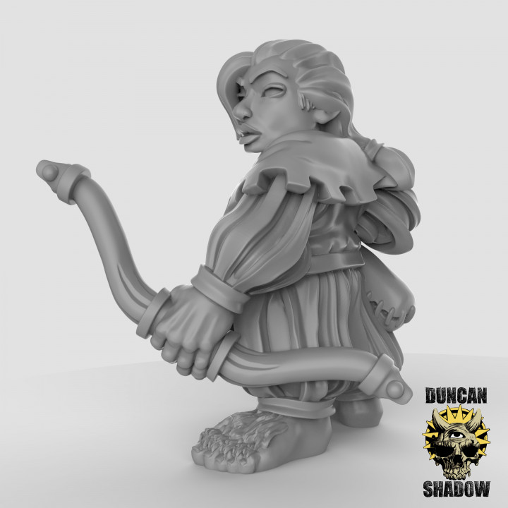 3D Printable Female Halflings with Bows (pre supported) by Duncan Shadow