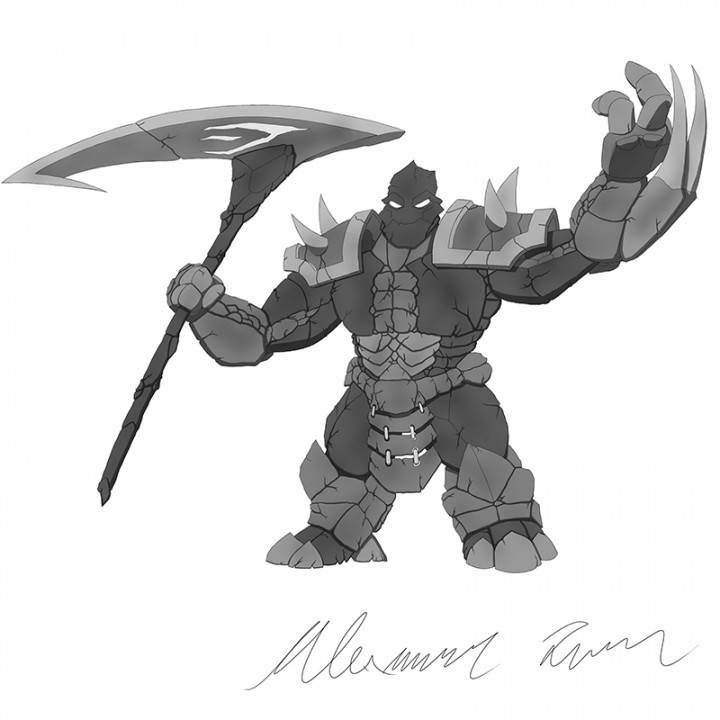 3D Printable Maug / Rock-Earth Elemental by nonPareil Institute