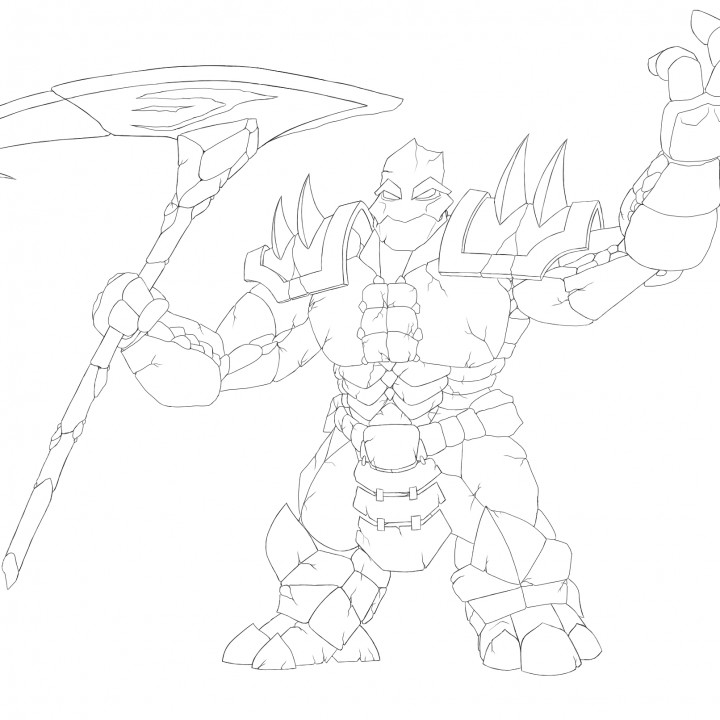 3D Printable Maug / Rock-Earth Elemental by nonPareil Institute