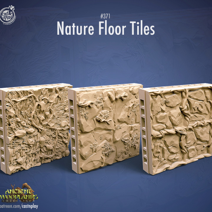 3D Printable Nature Floor Tiles (Pre-Supported) by Cast n Play