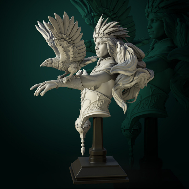 3D Printable Maletta Crow Mother bust pre-supported by White Werewolf ...