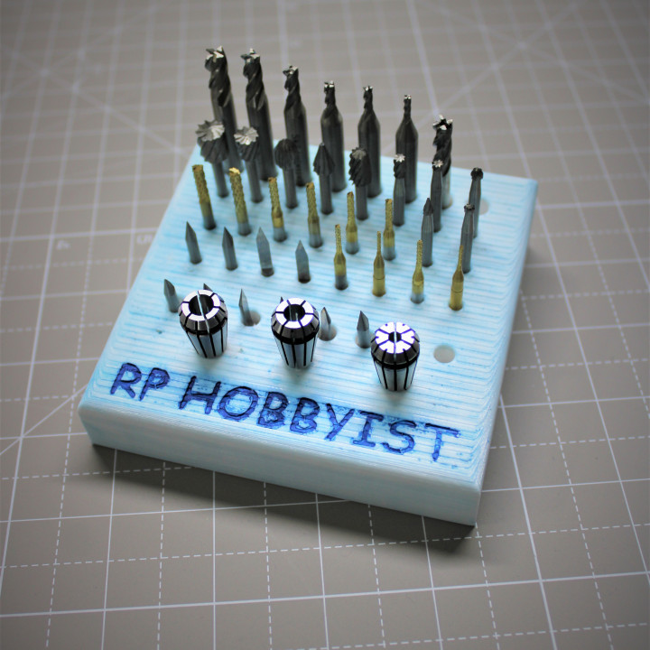 3D Printable CNC Bits holder and ER Collet Holder by Ravi
