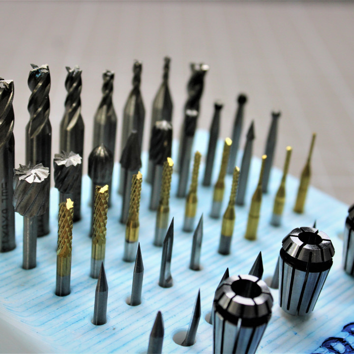 3D Printable CNC Bits holder and ER Collet Holder by Ravi