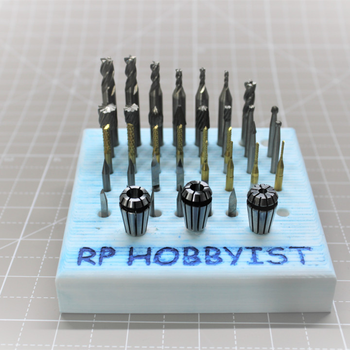3D Printable CNC Bits holder and ER Collet Holder by Ravi