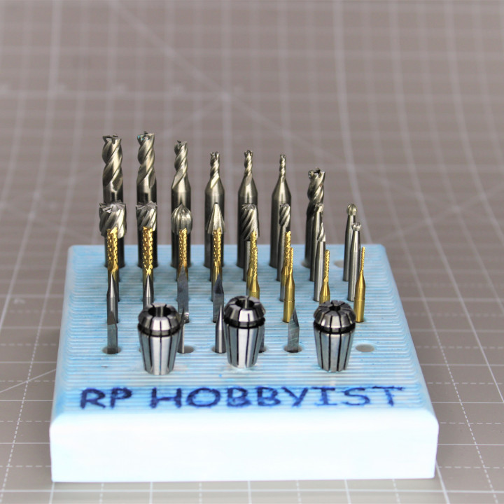 3D Printable CNC Bits holder and ER Collet Holder by Ravi