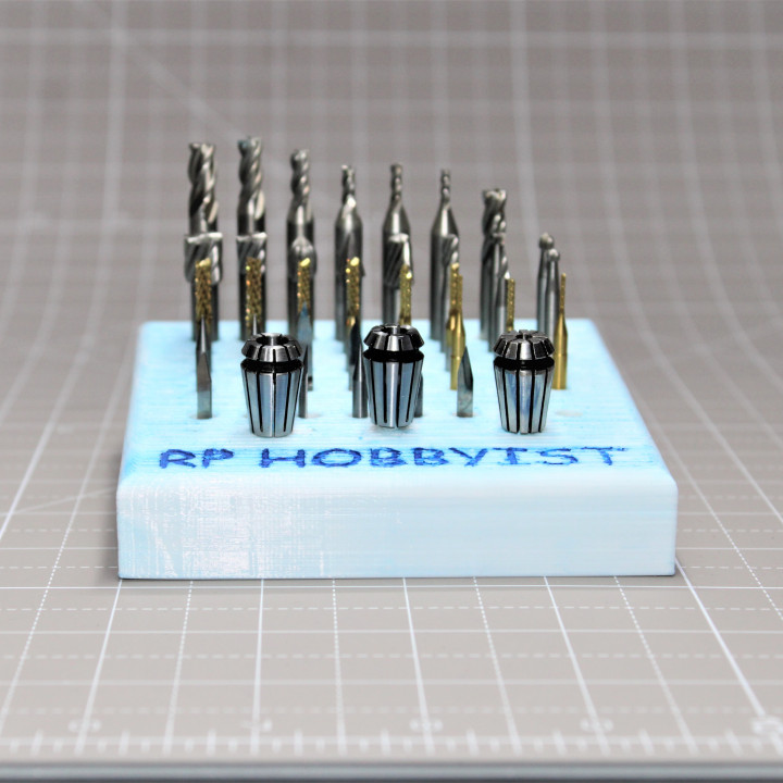 3D Printable CNC Bits holder and ER Collet Holder by Ravi