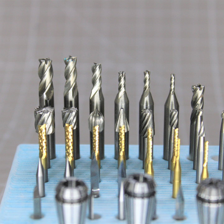 3D Printable CNC Bits holder and ER Collet Holder by Ravi