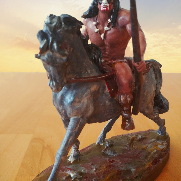 3D Printable Native Sioux Warrior Rider by Rudolf Arendt