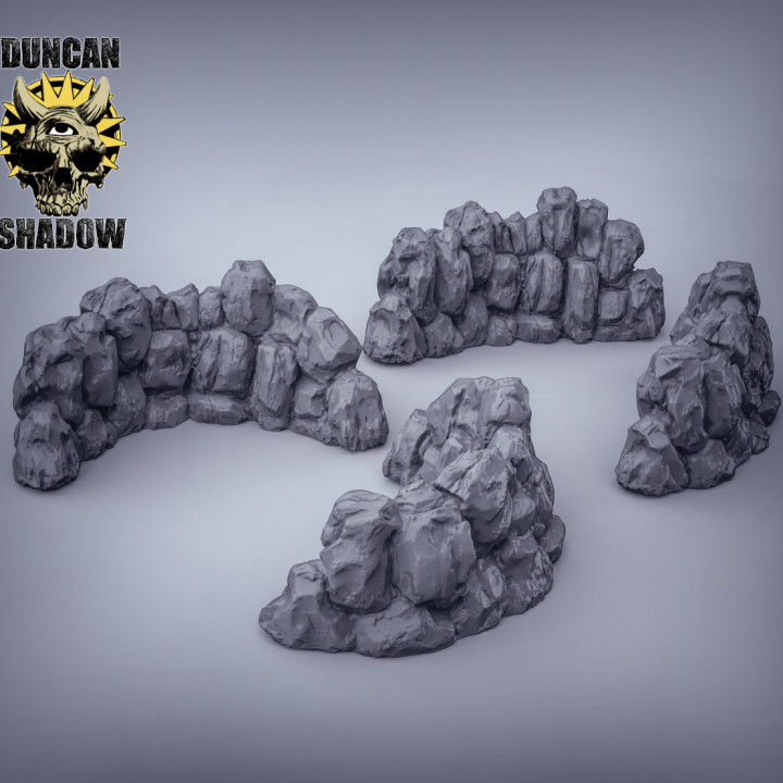 3D Printable Rock Walls Terrain by Duncan Shadow