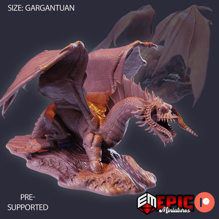 3D Printable Ancient Acid Dragon / Classic Swamp Encounter / Black ...