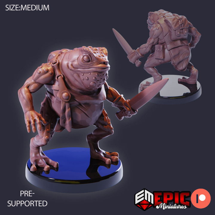 3D Printable Toad Folk Set / Frog People / Swamp Dweller by Epic-Miniatures