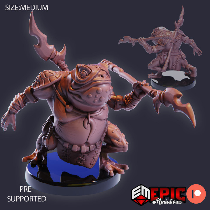 3D Printable Toad Folk Set / Frog People / Swamp Dweller by Epic-Miniatures
