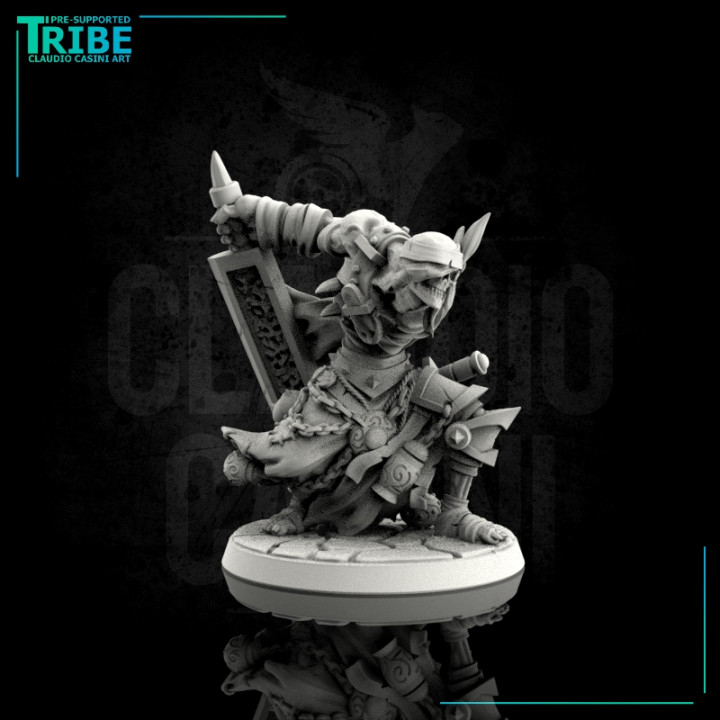 3D Printable (0006) Undead zombie skeleton assassin by Claudio Casini Art