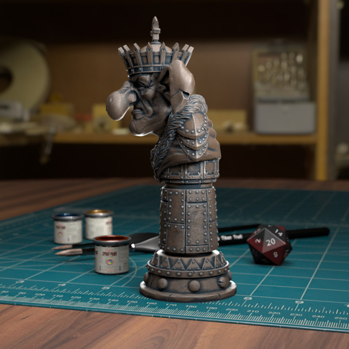3D Printable Goblin Chess King [Pre-Supported] by TytanTroll Miniatures