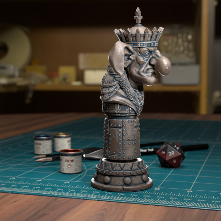 3D Printable Goblin Chess King [Pre-Supported] by TytanTroll Miniatures