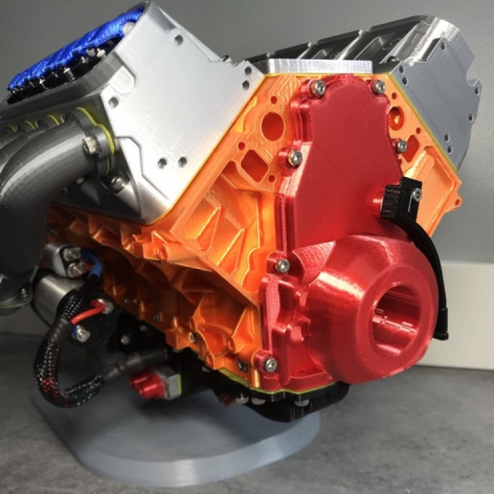 3D Printable Chevy LS3 (6/16) / Timing Cover remix by CANAVESE DANIEL
