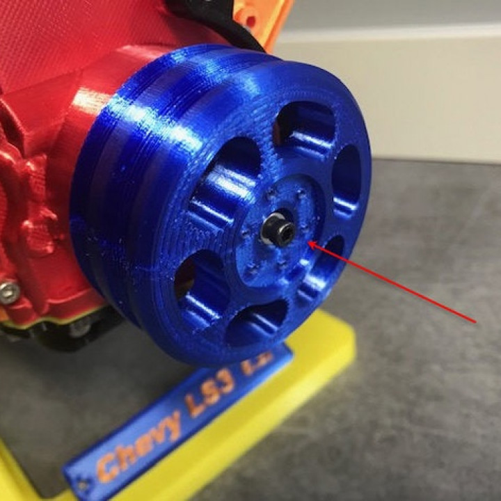 3D Printable Chevy LS3 (11/16) / Main Pulley add-on by CANAVESE DANIEL