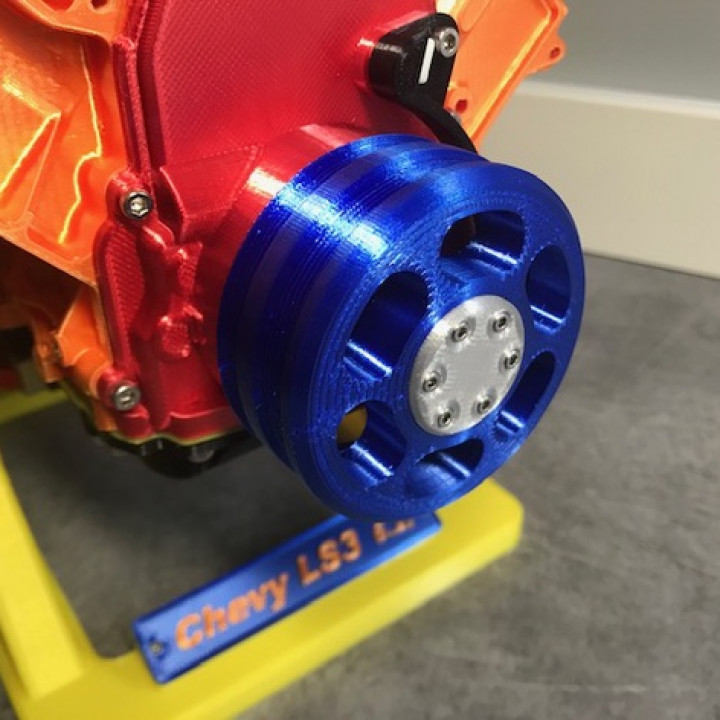 3D Printable Chevy LS3 (11/16) / Main Pulley add-on by CANAVESE DANIEL