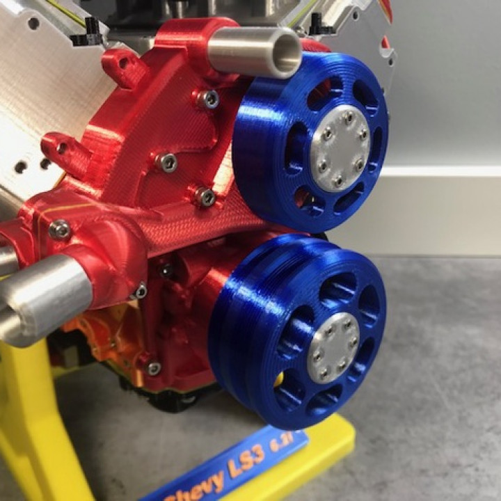 3D Printable Chevy LS3 (11/16) / Main Pulley add-on by CANAVESE DANIEL