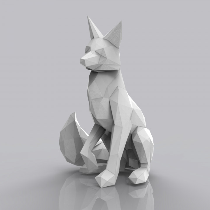 3D Printable Fox Geo - pre-supported by Grinning God