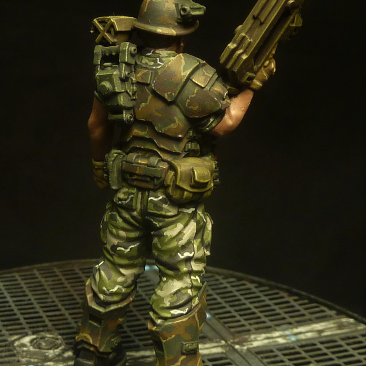 3D Printable HUMAN SPACE MARINE OJI ALKASID by PAPSIKELS MINIATURES