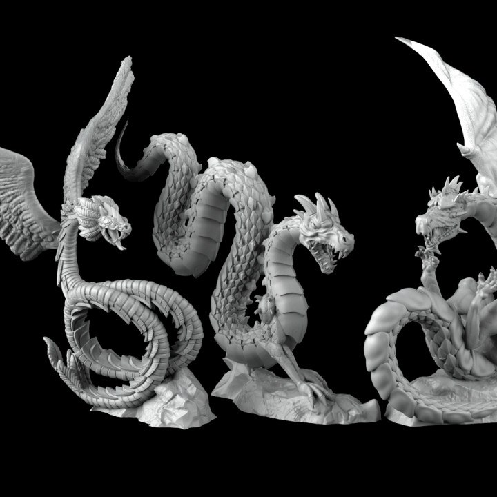 3D Printable Wyrms by Crosslances