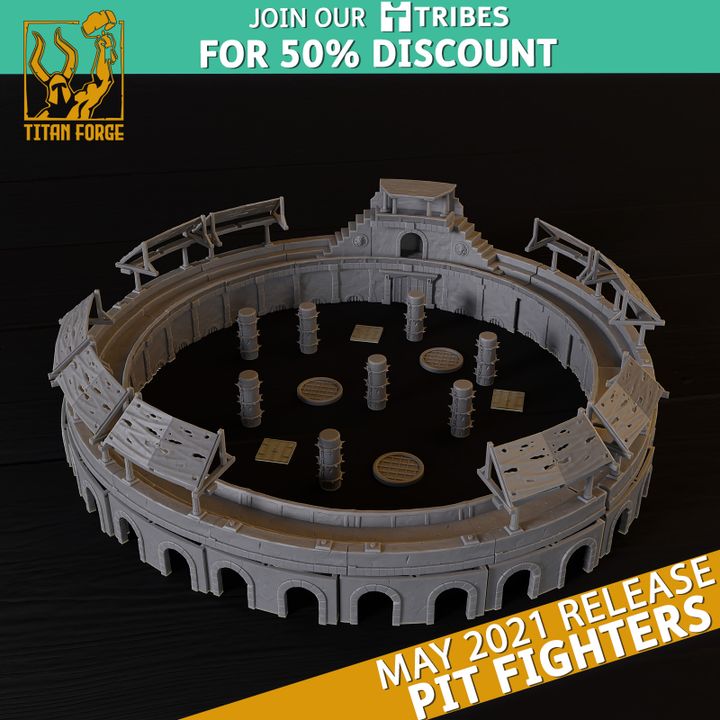 3D Printable Colloseum - Terrain Set - Pit Fighters - Titan Forge ...