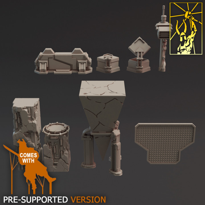 3D Printable Cyber Forge Terrain Rpg Pack by Titan Forge Miniatures