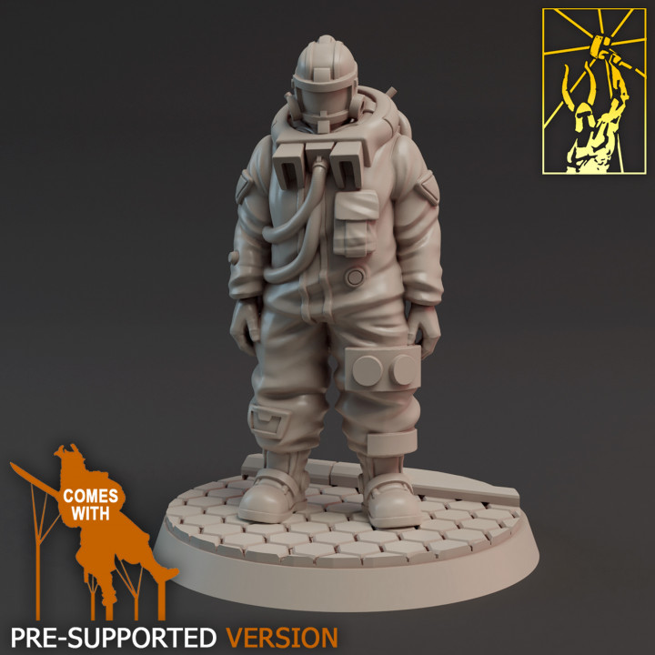 3D Printable Cyber Forge Space Crewman by Titan Forge Miniatures