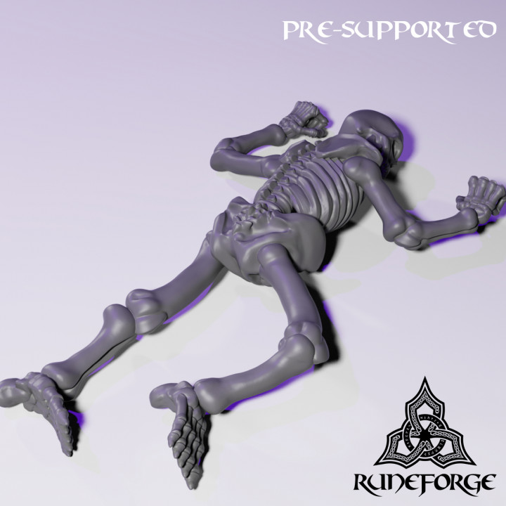 3D Printable Dead Skeleton - Unarmored - Face Down by Runeforge Studios