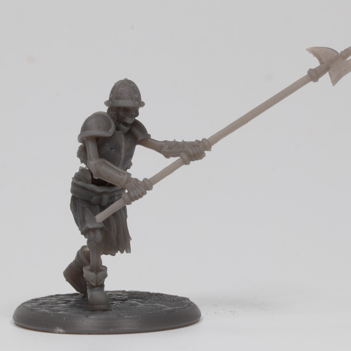 3D Printable Skeletal Army - Halberd - Chopping by Runeforge Studios