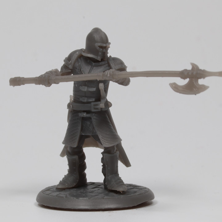 3D Printable City Guard - Halberd - Poking by Runeforge Studios