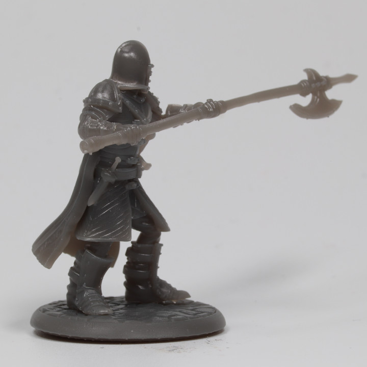 3D Printable City Guard - Halberd - Poking by Runeforge Studios